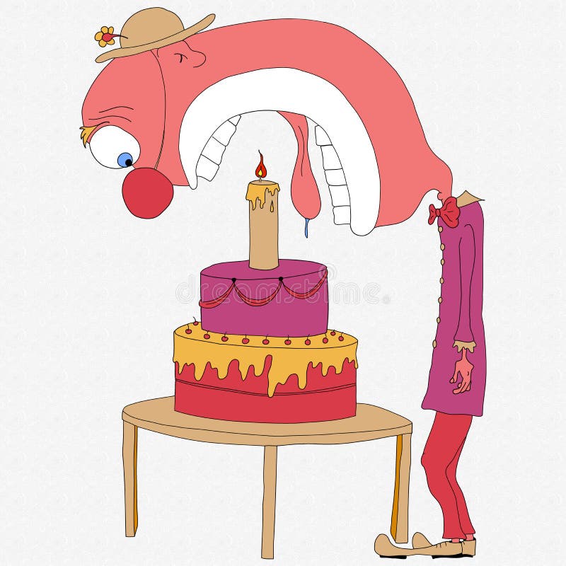Clown Eating Cake Stock Illustrations – 40 Clown Eating Cake Stock ...