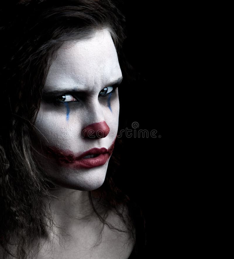 Clown effrayant image stock. Image du cirque, femelle - 12325927