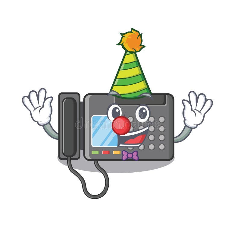 Clown Fax Machine Stuck the Cartoon Wall Stock Vector - Illustration of ...