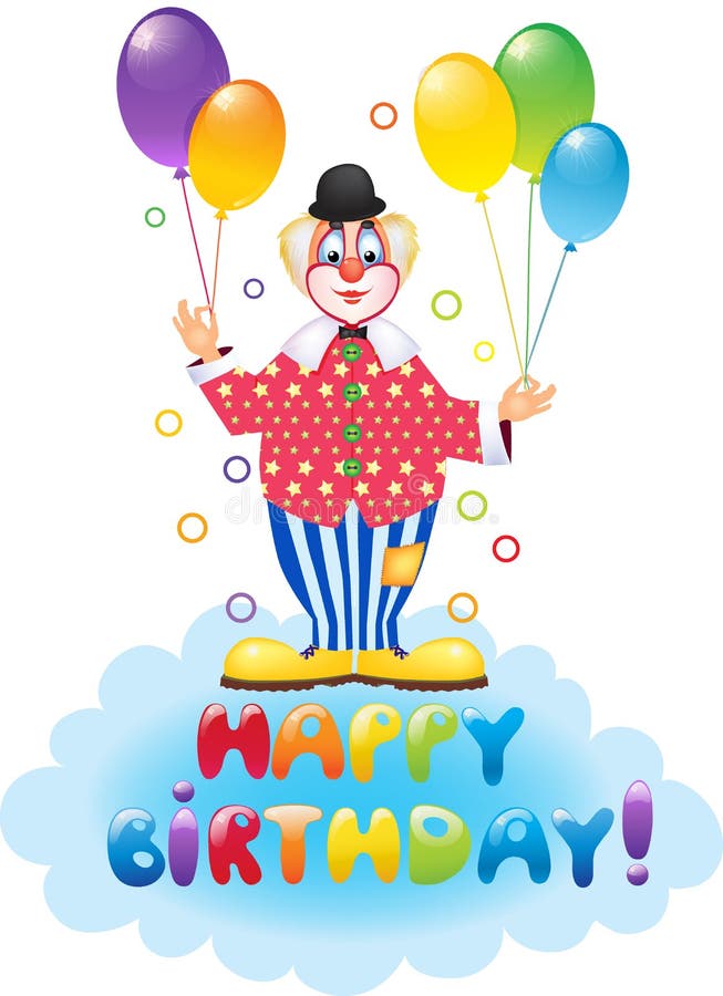 Clown with Festive Balloons Stock Vector - Illustration of ball ...