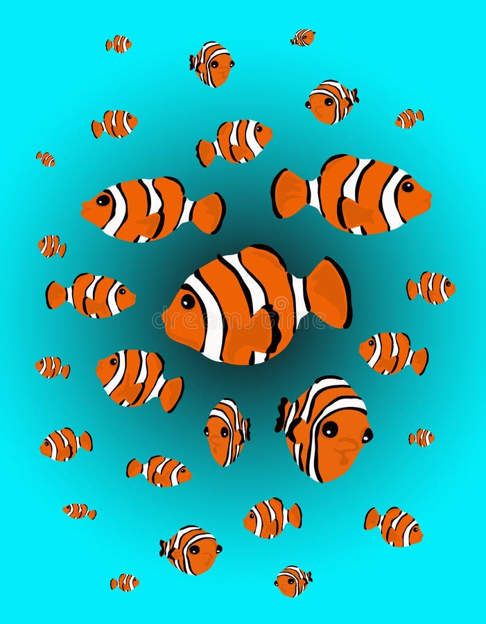 Clown Fish Primitive Style Childish Sticker Stock Vector - Illustration ...