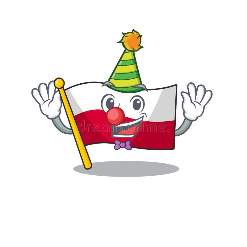 Clown Flag Poland in the Cartoon Shape Stock Vector - Illustration of ...