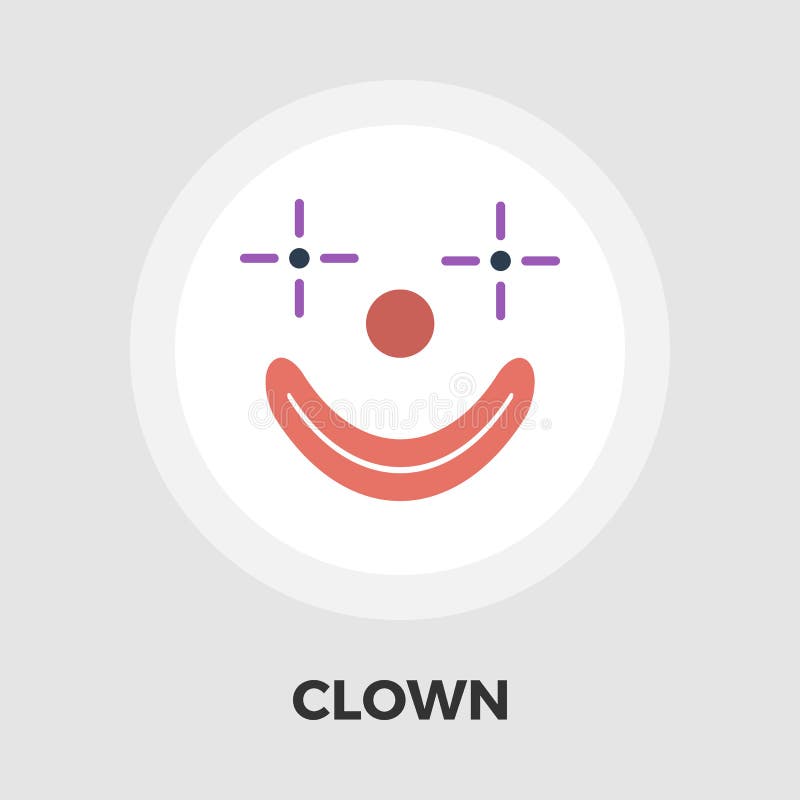 Clown flat icon stock vector. Illustration of icon, symbol - 92001402