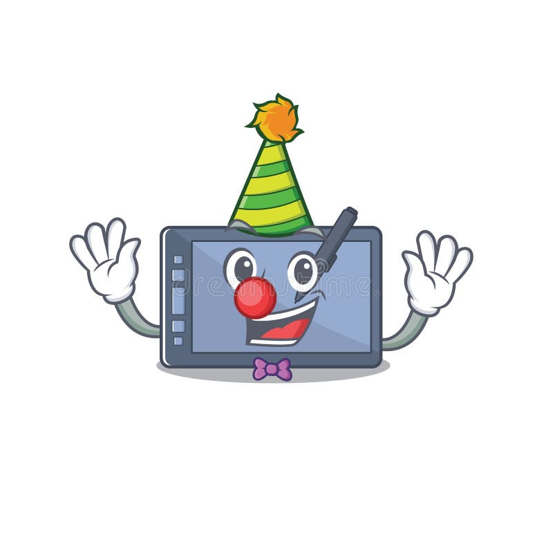 Clown Graphic Tablet on the Mascot Table Stock Vector - Illustration of ...