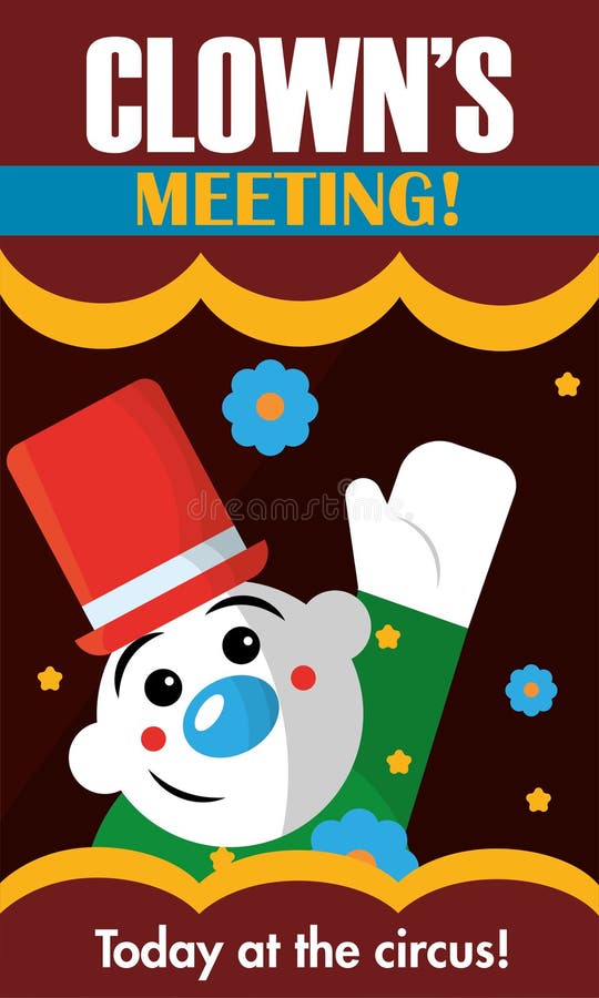 Clown Greeting with Stars. Vector Stock Vector - Illustration of funny ...