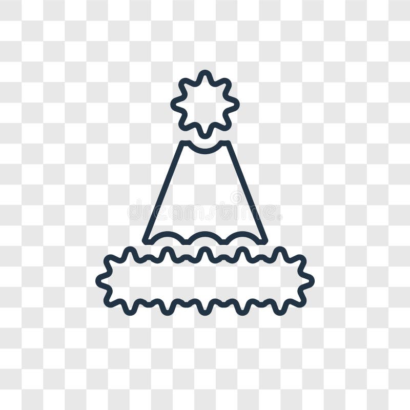 Clown Hat Concept Vector Linear Icon Isolated on Transparent Background ...
