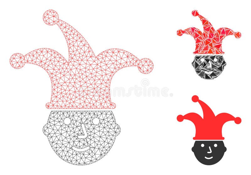 Clown Head Vector Mesh Wire Frame Model and Triangle Mosaic Icon Stock ...