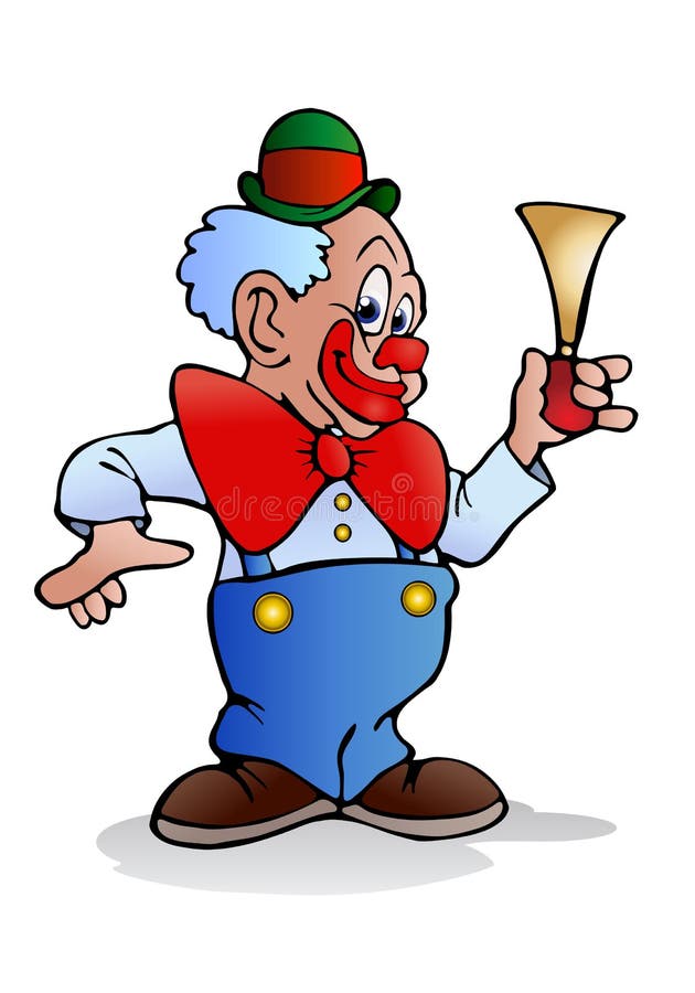 Clown hold horn stock illustration. Illustration of makeup - 26797758