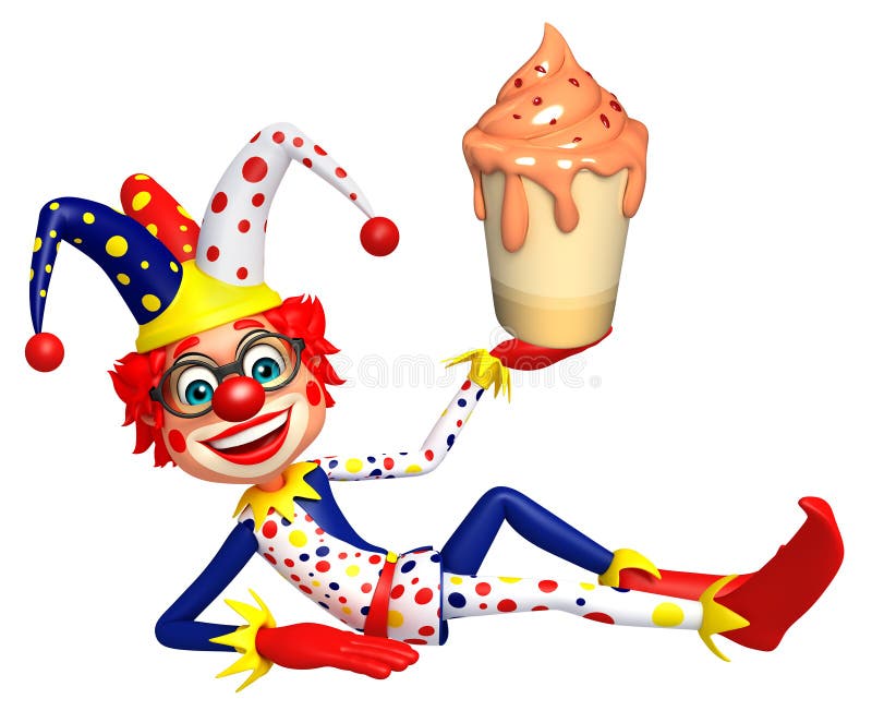 Clown with Icecream stock illustration. Illustration of nose - 77504770