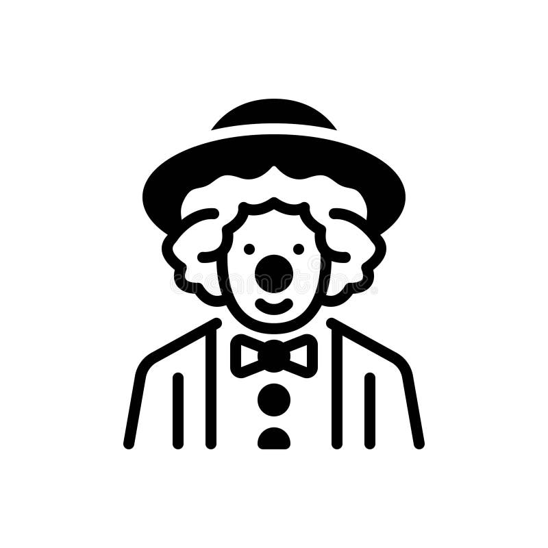 Black Solid Icon for Clown, Circus and Enjoyment Stock Vector ...