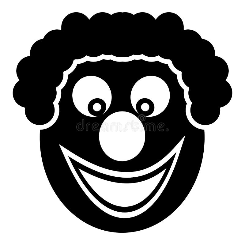 Clown icon, simple style stock vector. Illustration of black - 79998638