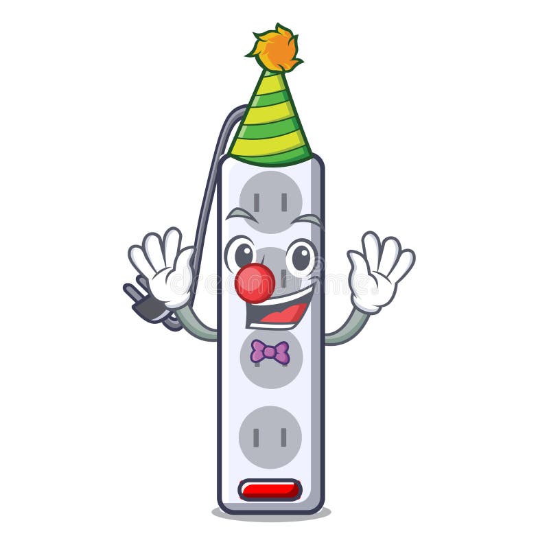 Clown Isolated Power Strip with the Mascot Stock Vector - Illustration ...