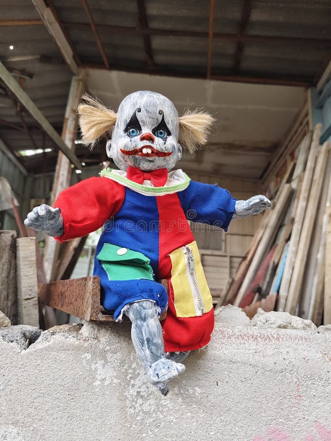 Clown Joker Horror Ghost Doll. Stock Illustration - Illustration of ...