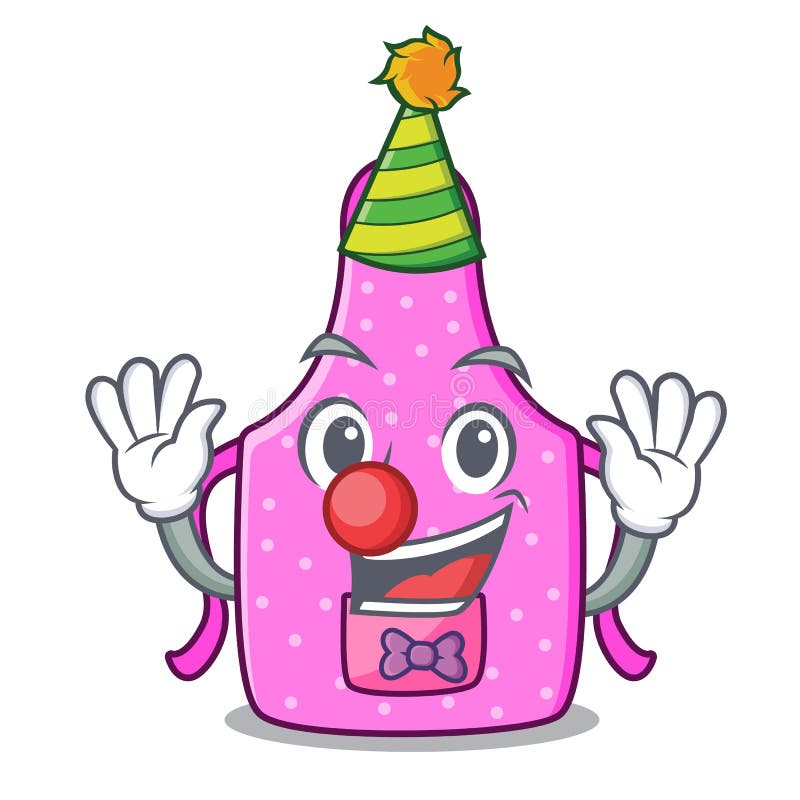 Clown Kitchen Apron Placed Above Cartoon Table Stock Vector ...