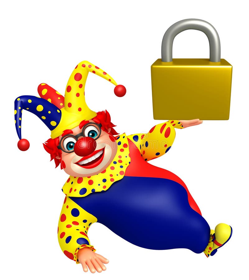 Clown with Lock stock illustration. Illustration of clipart - 77467549