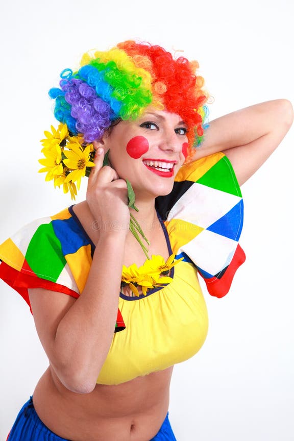 Clown Looking To the Copy Space Area Stock Photo - Image of happy, text ...