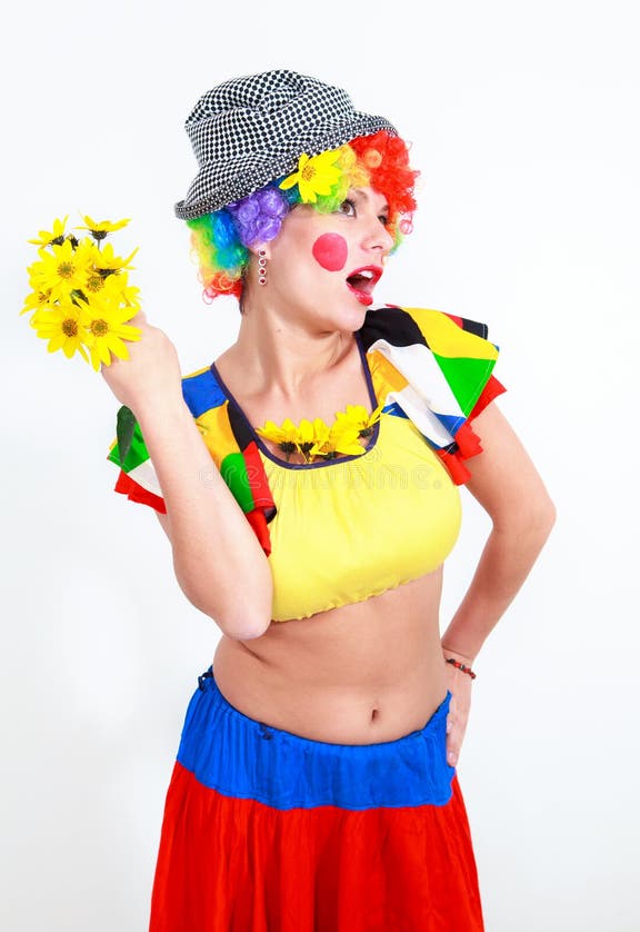 Clown Looking To the Copy Space Area Stock Image - Image of circus ...