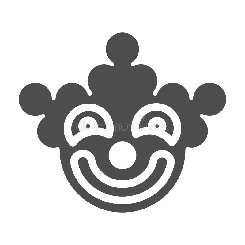Clown Mask Solid Icon. Halloween Mask Vector Illustration Isolated on ...