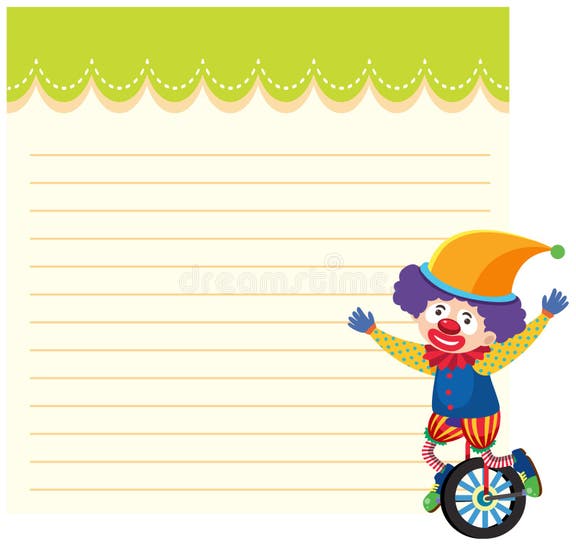 Clown on note template stock vector. Illustration of joker - 149493926