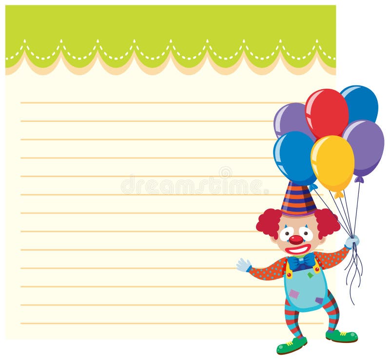 A clown on note template stock vector. Illustration of texture - 147799794