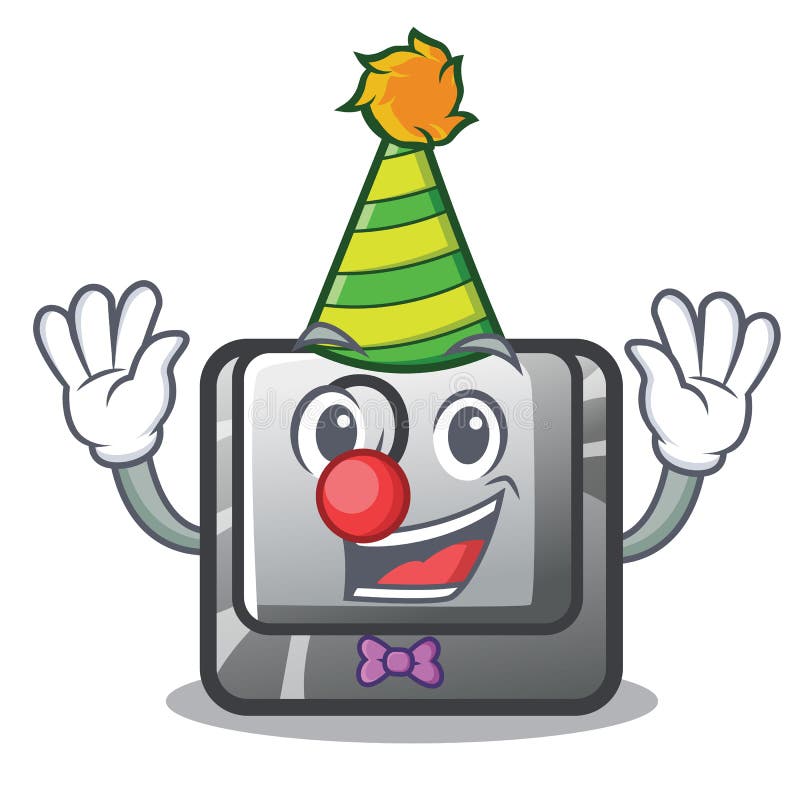 Clown O Button Installed on Mascot Computer Stock Vector - Illustration ...