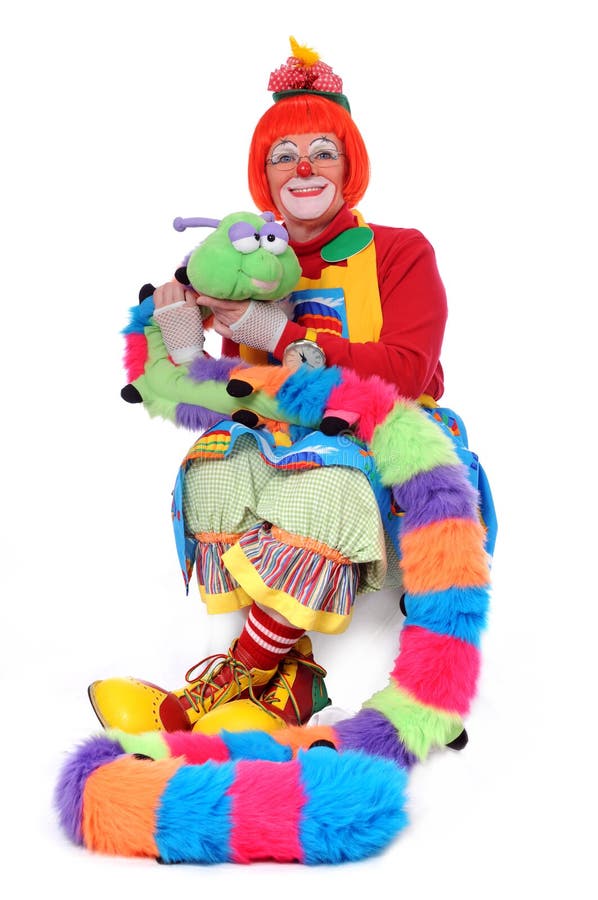 Clown with Pet Worm stock photo. Image of posed, studio - 5547008