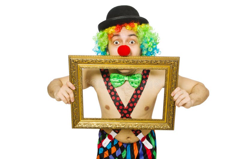 Clown with picture frames stock photo. Image of dressed - 25870902