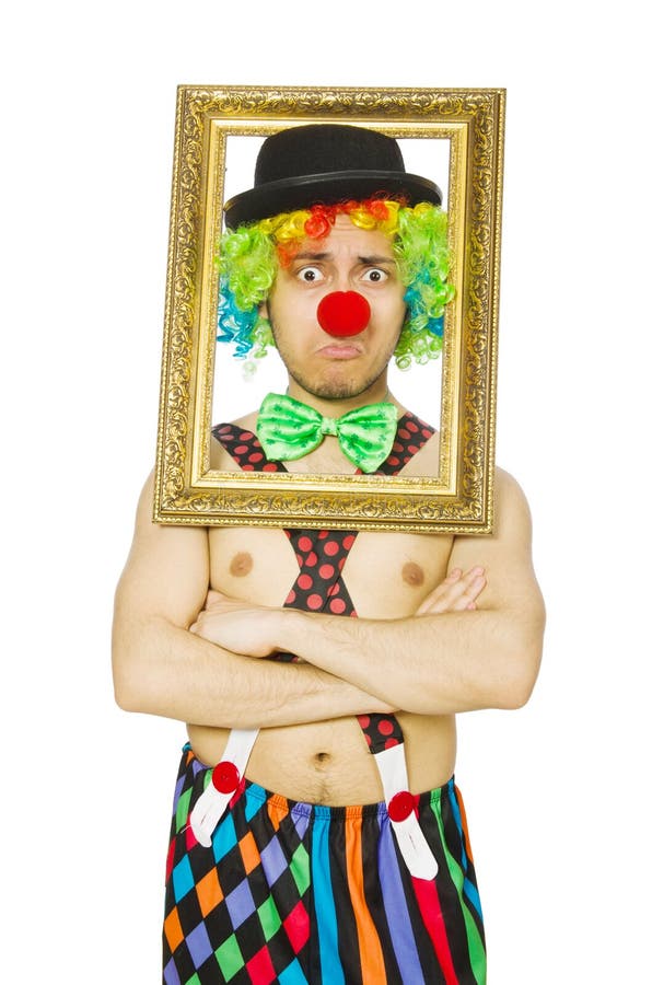 Clown with picture frame stock photo. Image of clown - 43188160