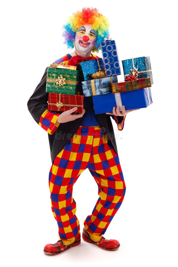 Clown with briefcase stock photo. Image of face, hand - 24784522