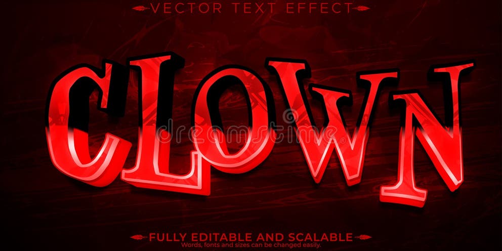 Clown Red Text Effect, Editable Horror and Movie Text Style Stock ...