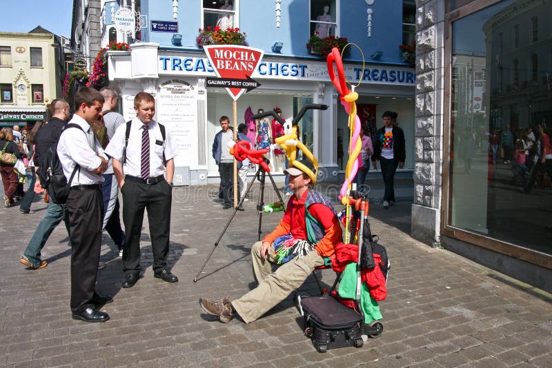 Performer Busking on the Streets of Galway, Ireland Editorial ...