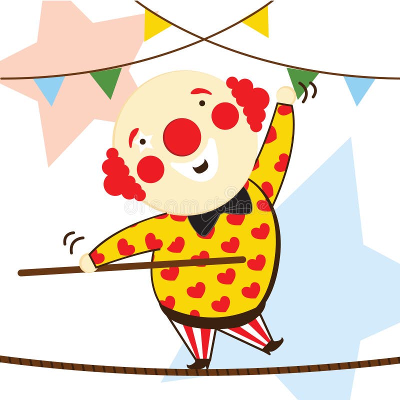 Clown on Rope. Vector Illustration Decorative Design Stock Vector ...
