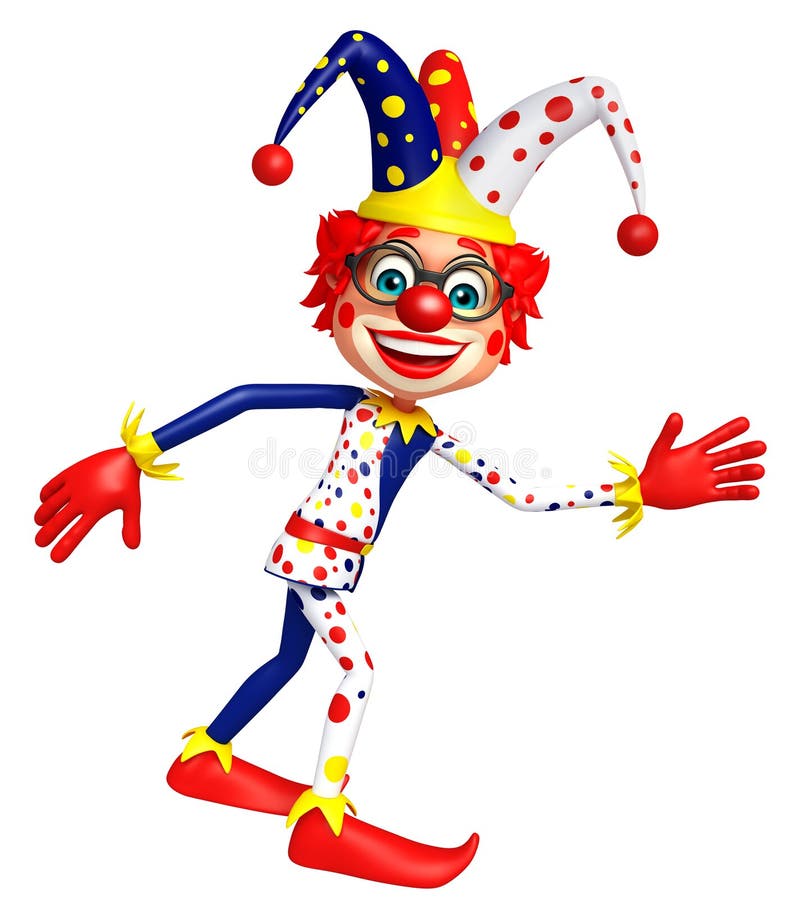 Clown with Running pose stock illustration. Illustration of comic ...