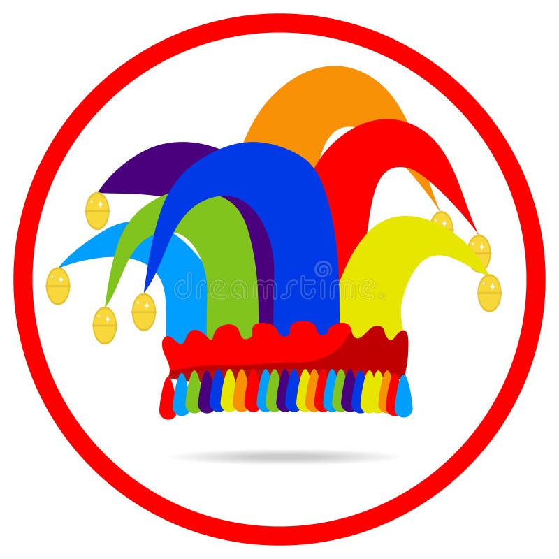 A clown`s hat stock vector. Illustration of clown, bells - 89237870