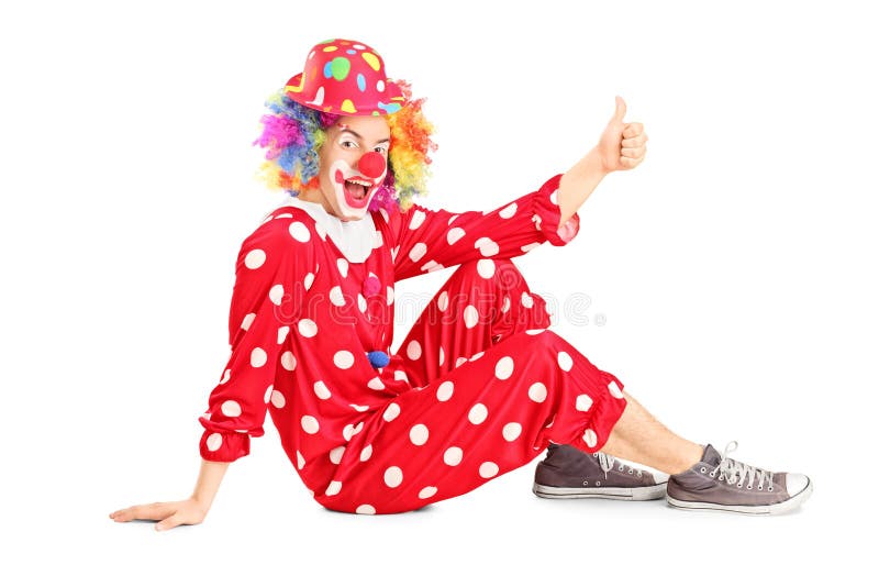 Sad Clown Sitting on a Wooden Bench Stock Image - Image of expression ...