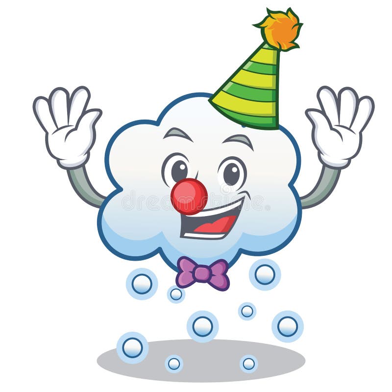 Clown Snow Cloud Character Cartoon Stock Vector - Illustration of ...