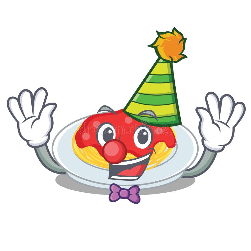 Clown Spaghetti Character Cartoon Style Stock Vector - Illustration of ...