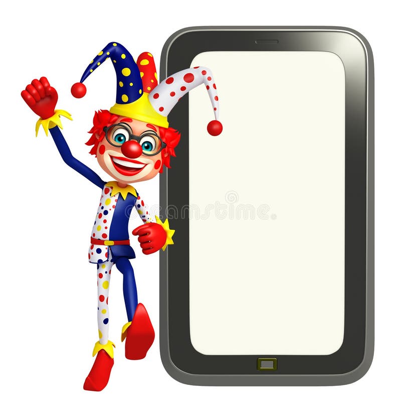 Clown with tab stock illustration. Illustration of funny - 77526724