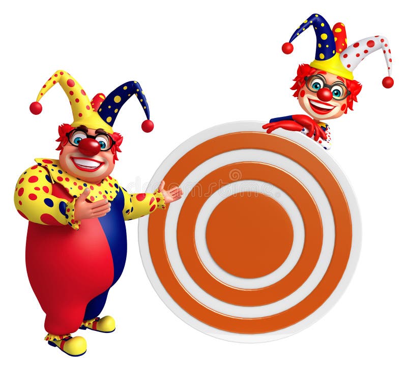 Clown with Target sign stock illustration. Illustration of holiday ...