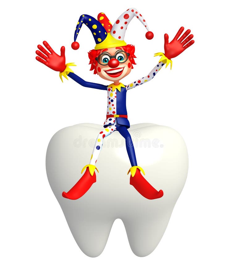 Clown with Teeth stock illustration. Illustration of celebration - 77516293