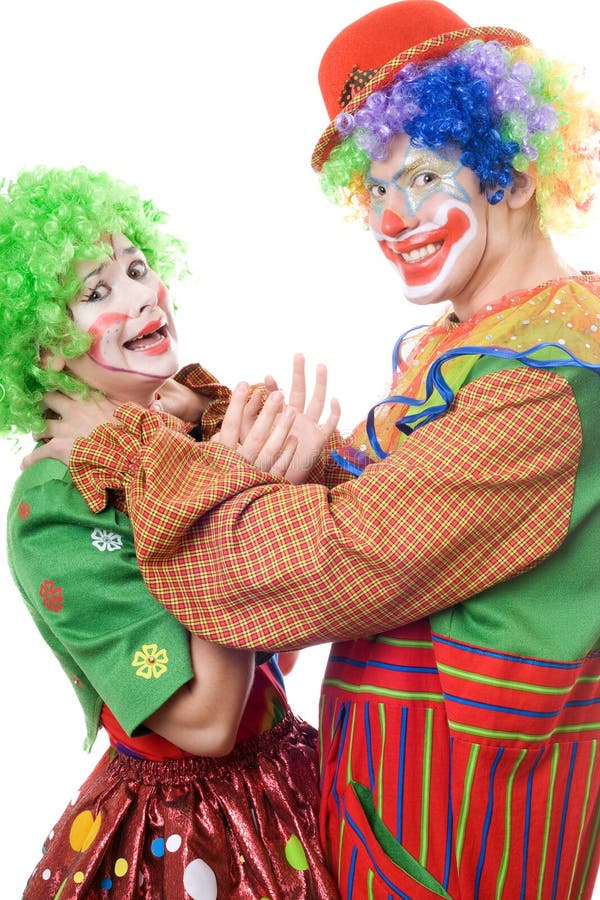 Clown Tries To Strangle a Female Clown Stock Photo - Image of horror ...