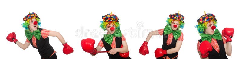 The Clown in Various Poses Isolated on White Stock Photo - Image of ...
