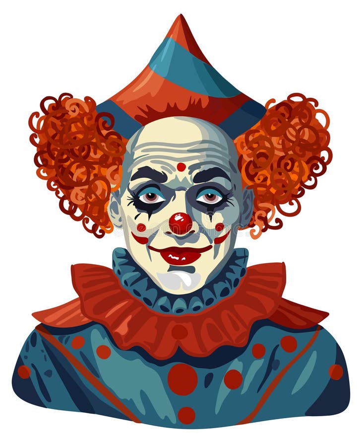 Clown. Vector Isolated Bright Portrait of Circus Actor Stock Vector ...