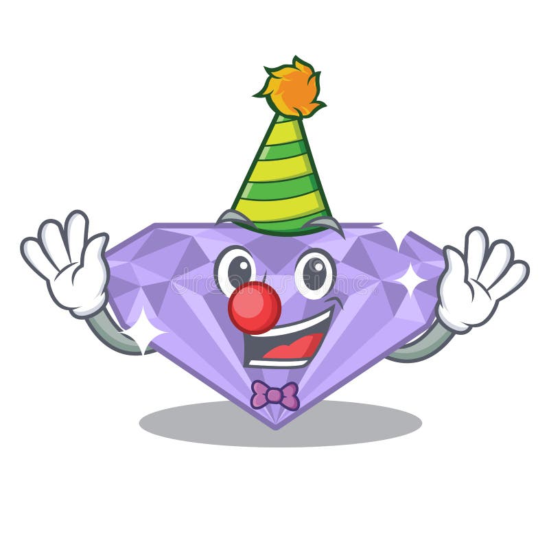 Clown Violet Diamond in the Cartoon Box Stock Vector - Illustration of ...