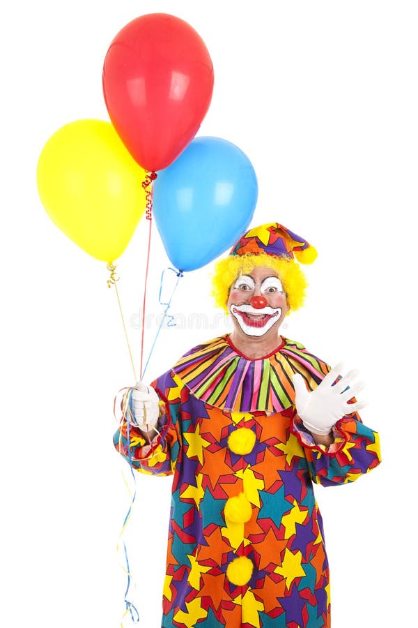 Clown Waving with Balloons stock photo. Image of character - 14095510
