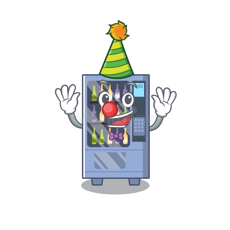 Clown Wine Vending Machine Mascot Shaped Character Stock Vector ...