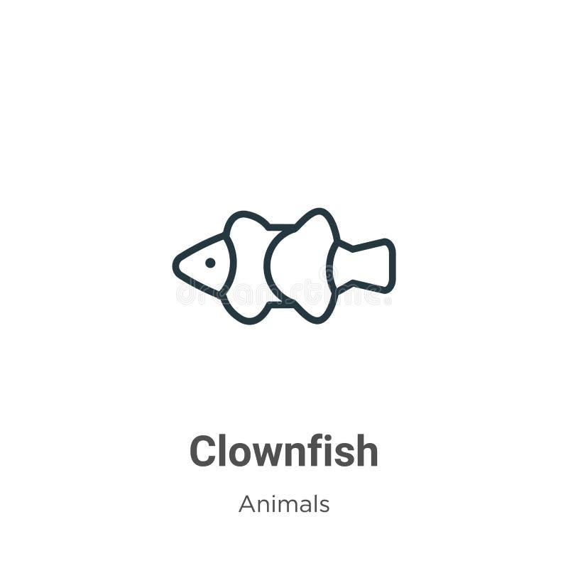 Clownfish Outline Vector Icon. Thin Line Black Clownfish Icon, Flat Vector Simple Element ...