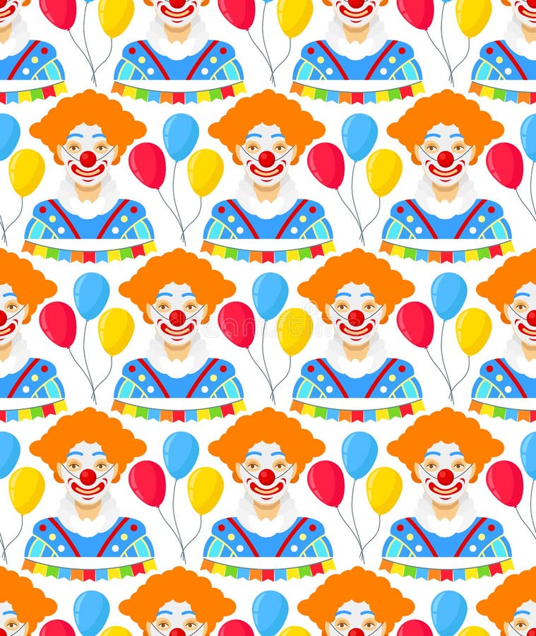 With Clowns and Colorfull Balloons Stock Vector - Illustration of ...