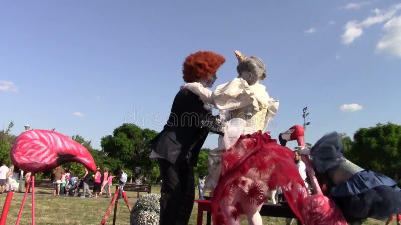 Clowns dancing stock video. Video of entertainment, festival - 55082845
