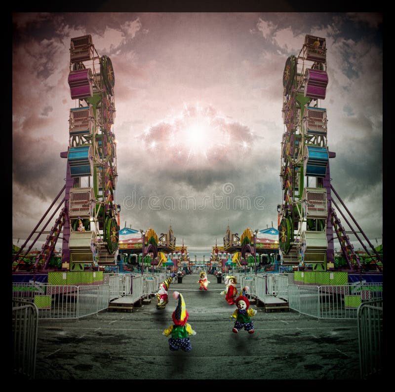 Clowns die rond lopen stock foto. Image of clowns, wijnoogst - 44573570